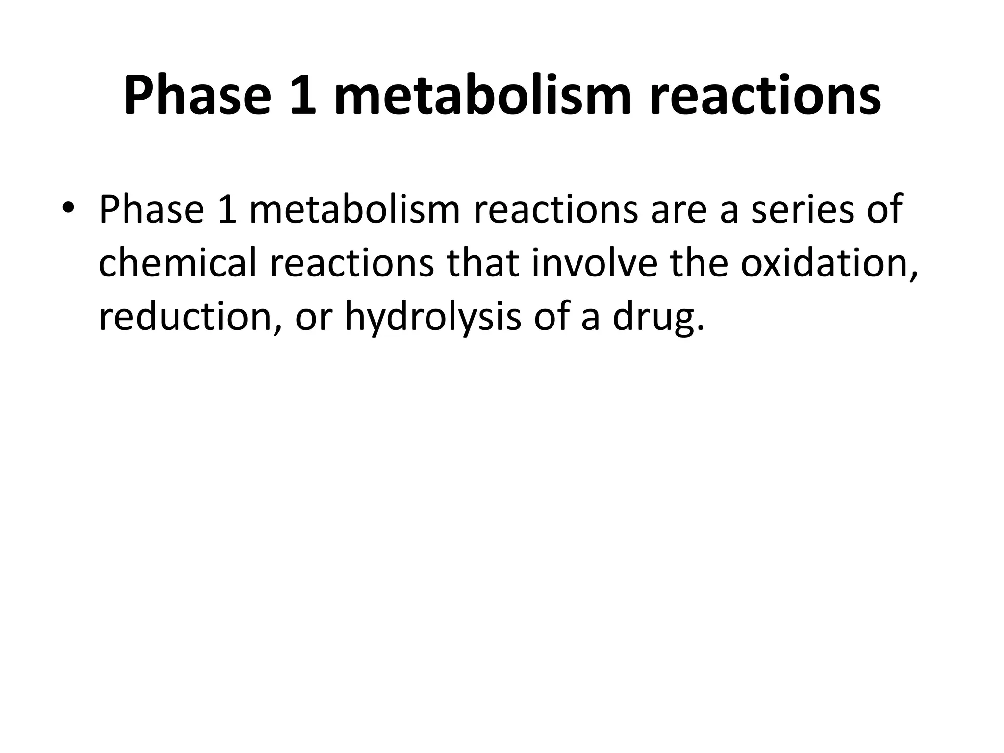 Introduction to Drug Metabolism reactions | PDF