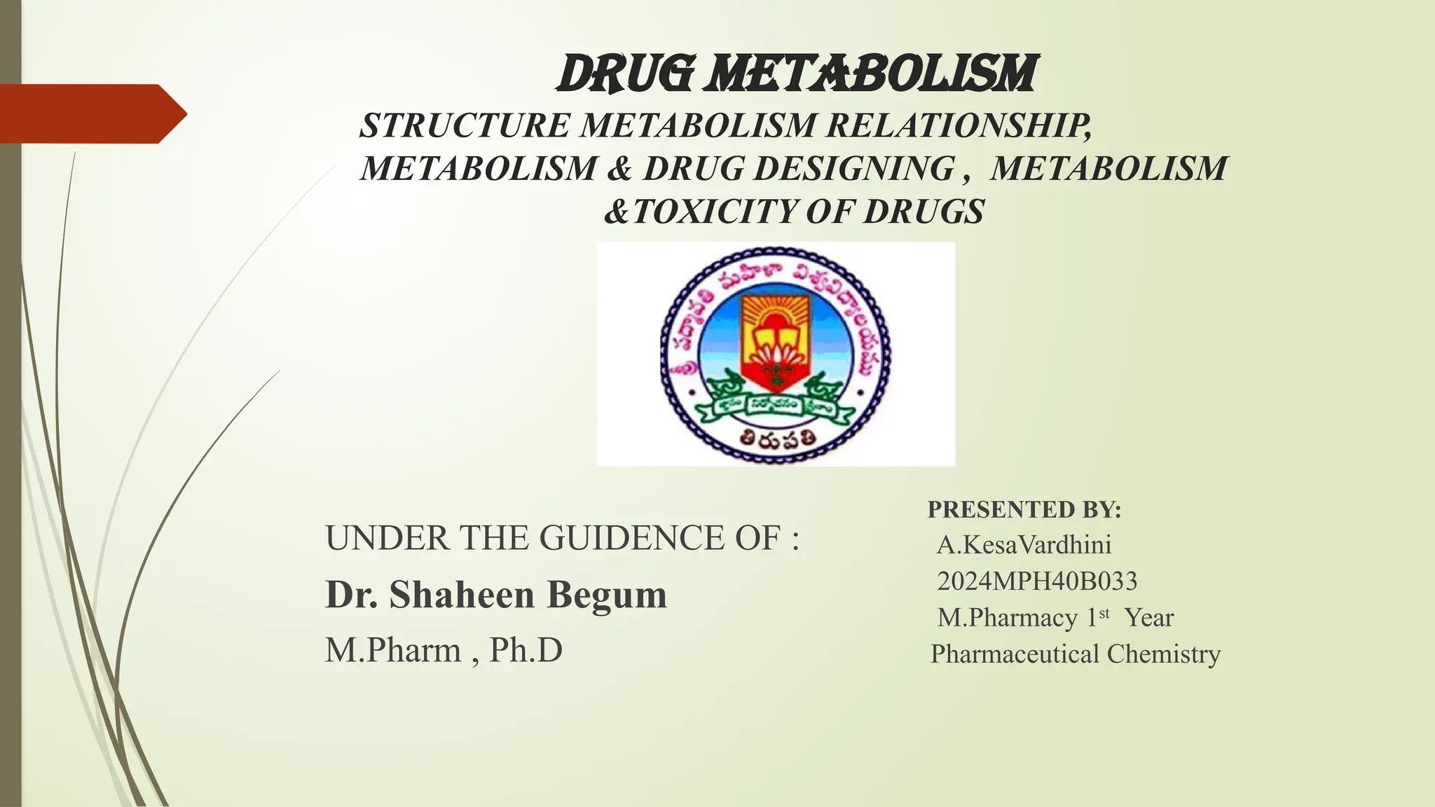 Drug Metabolism advanced medicinal chemistry.pptx