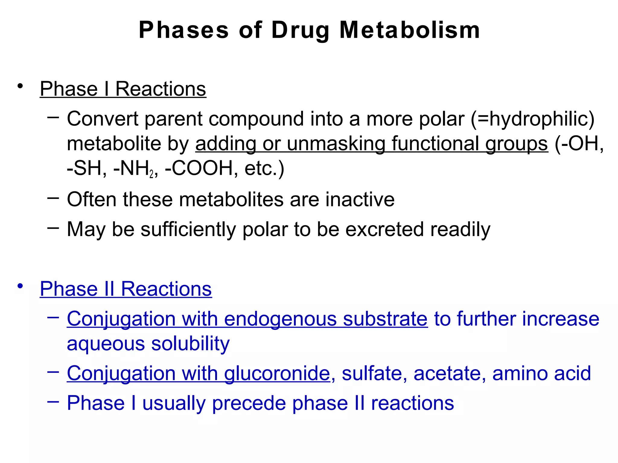 Drug metabolism (mrh) | PPT