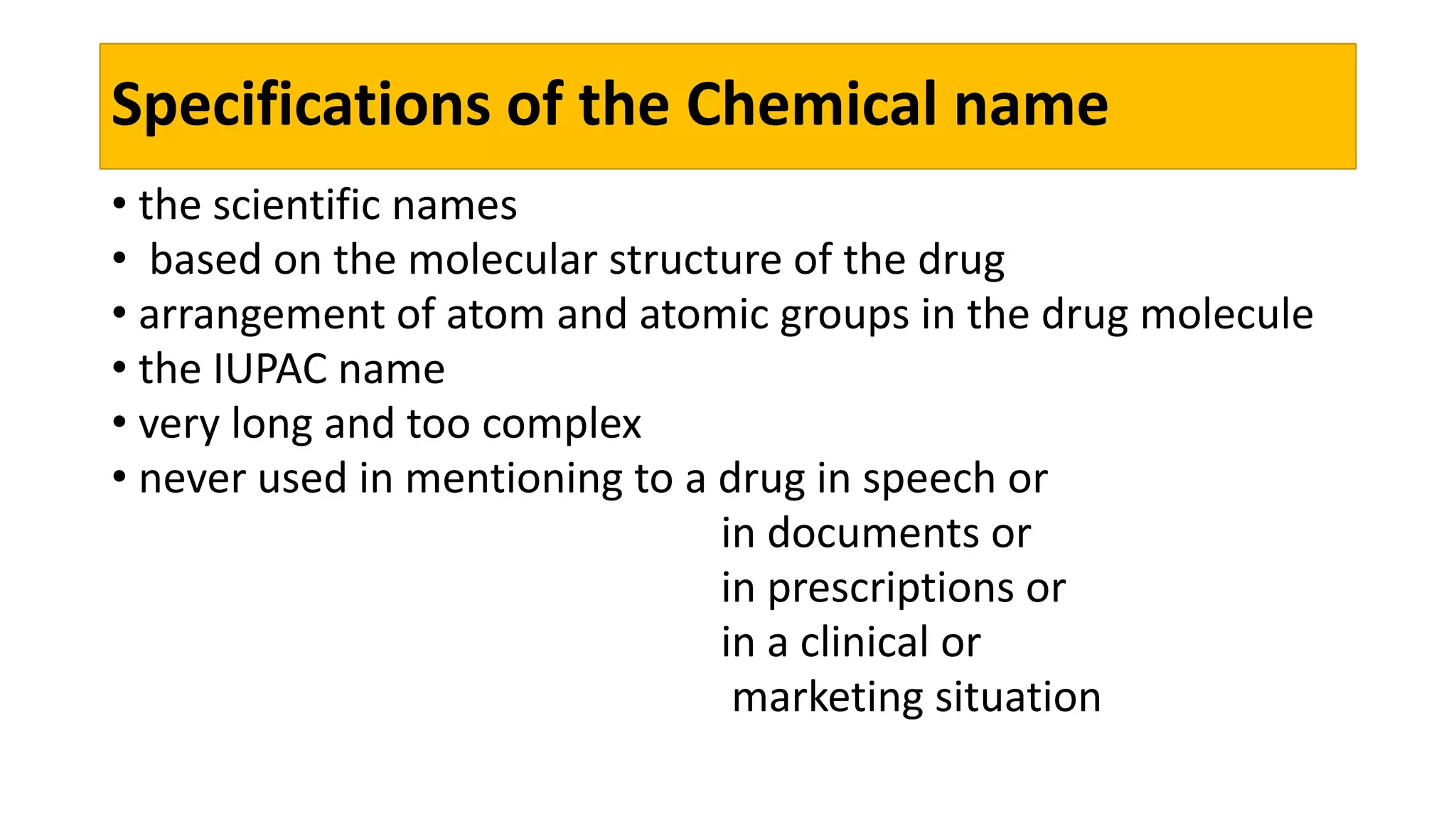 Drug nomenclature in Pharmaceuticals | PPTX