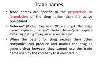 Drug nomenclature .ppt