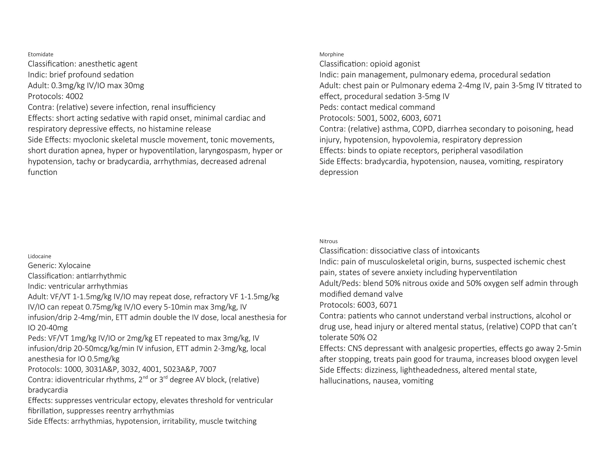 Drug notecards for paramedic NREMT study guide | DOCX