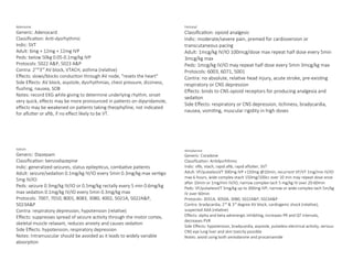 Drug notecards for paramedic NREMT study guide | DOCX