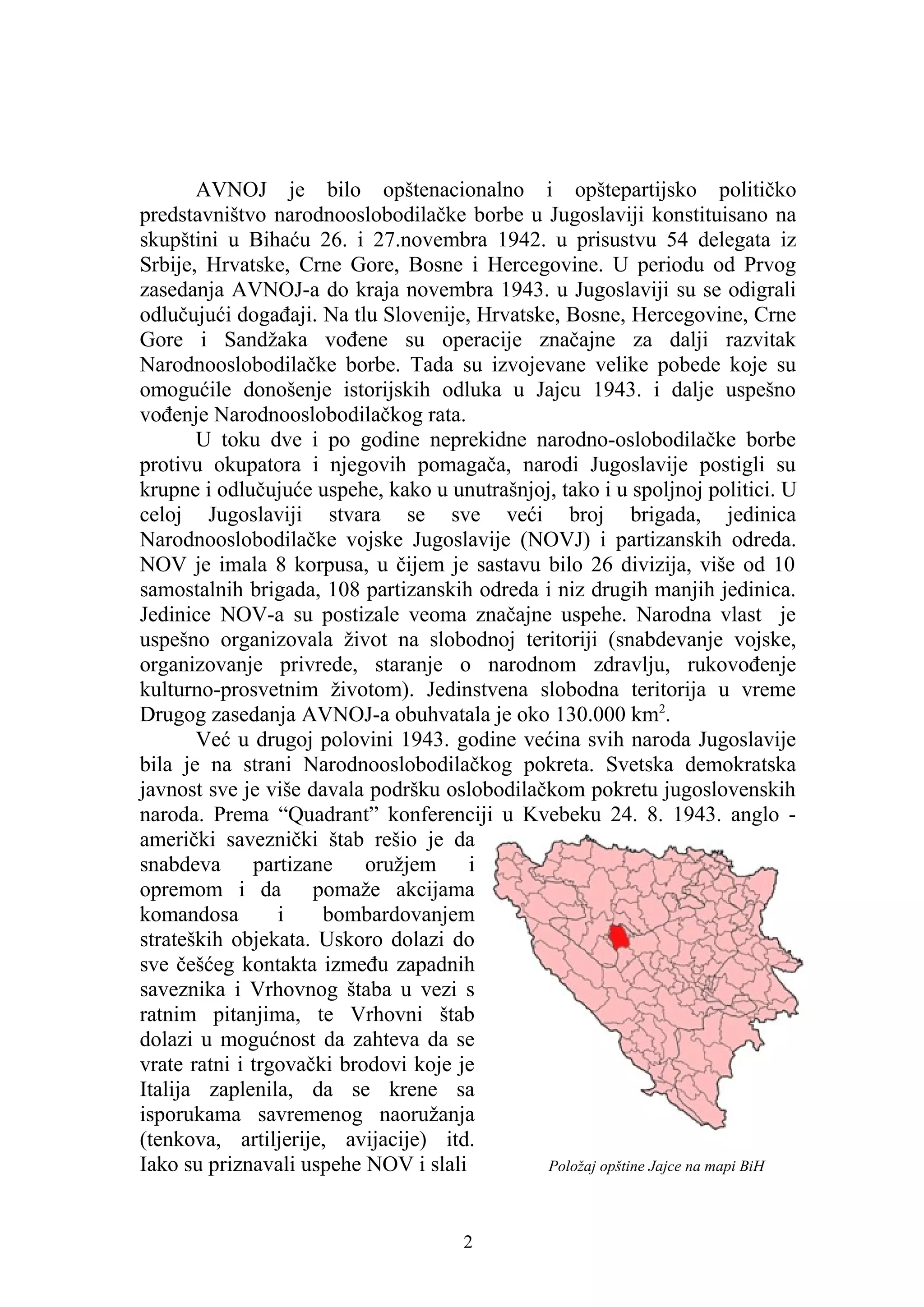 Drugo zasedanje avnoj a - istorija | DOC