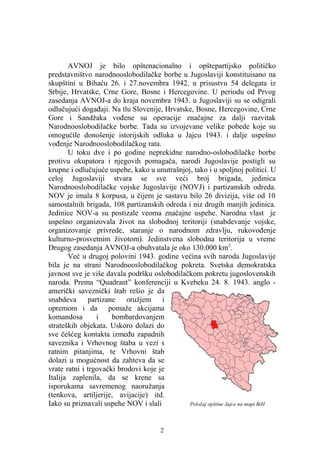 Drugo zasedanje avnoj a - istorija | DOC