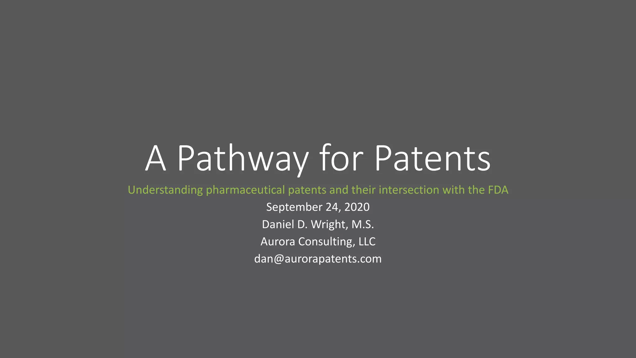 A Pathway for Pharmaceutical Patents | PDF