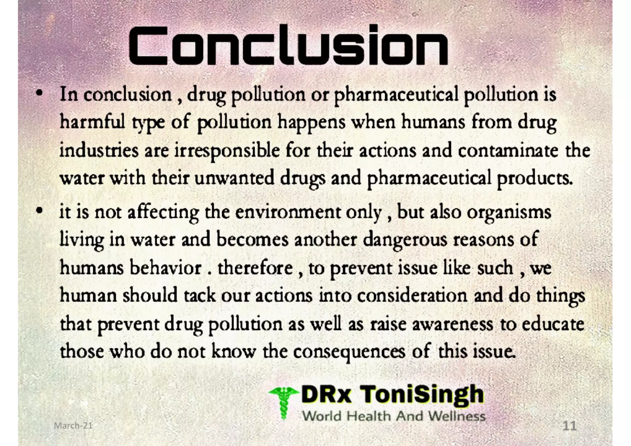 Drug pollution or pharmaceutical pollution | PDF
