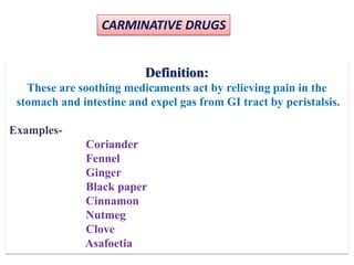 CARMINATIVE DRUGS PPT. | PPTX
