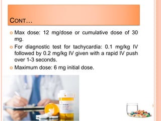 Drug presentation : Adenosine in pediatrics. | PPTX