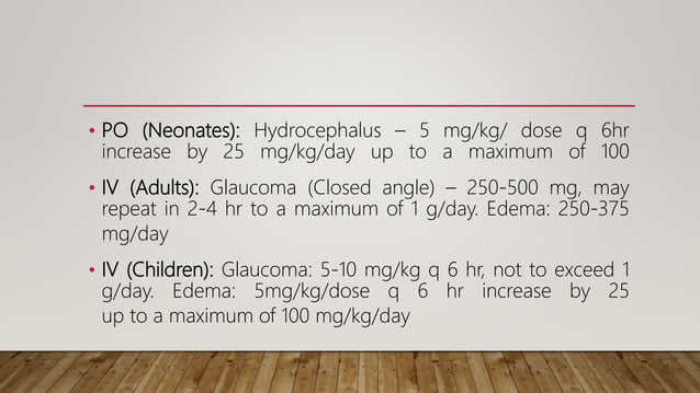 Drug presentation on diamox | PPTX | Blood Disorders | Diseases and ...