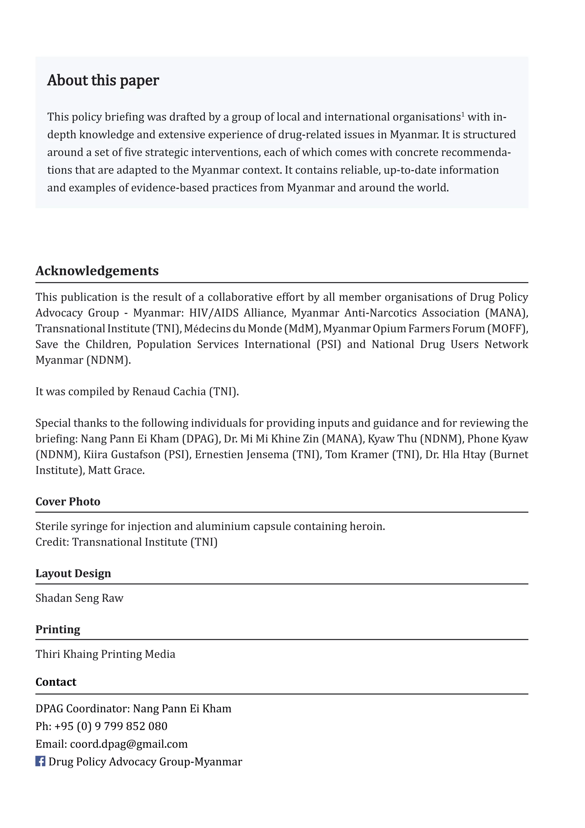 Drug problems in myanmar 5 key interventions that can make a difference | PDF