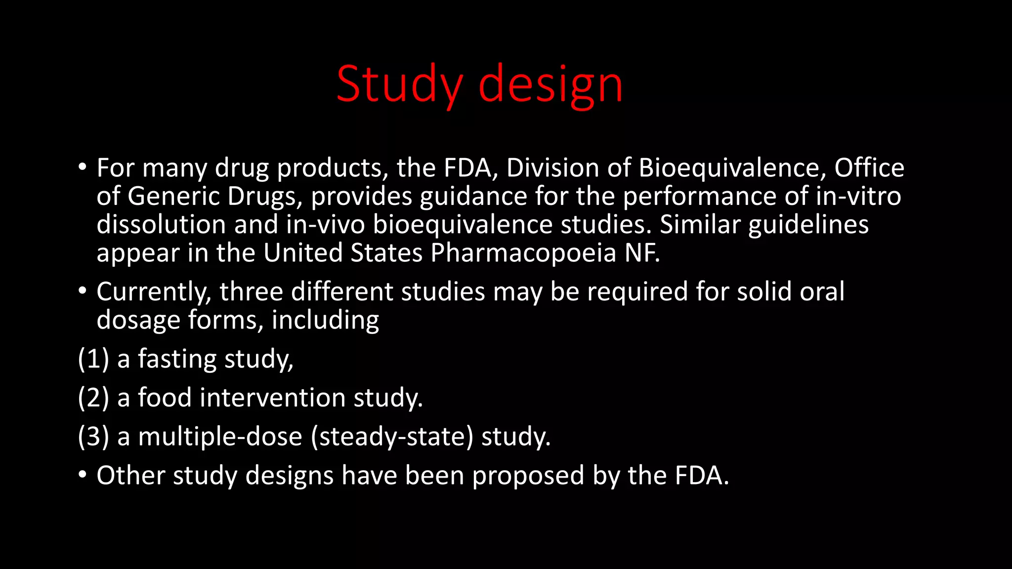 Drug product performance , in vivo: bioavailability and bioequivalence | PPTX