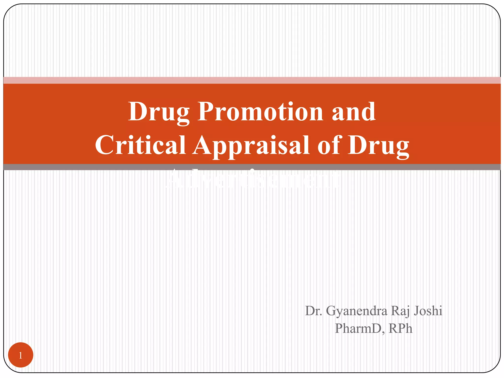 Drug promotional activities and critical appraisal of drug advertising ...