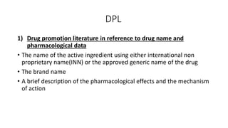 Drug Promotion Literature .pptx | Pharmaceutical Industry | Industries