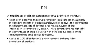 Drug Promotion Literature .pptx | Pharmaceutical Industry | Industries