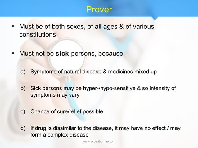 Homoeopathic Drug Proving | PPT