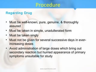 Homoeopathic Drug Proving | PPT