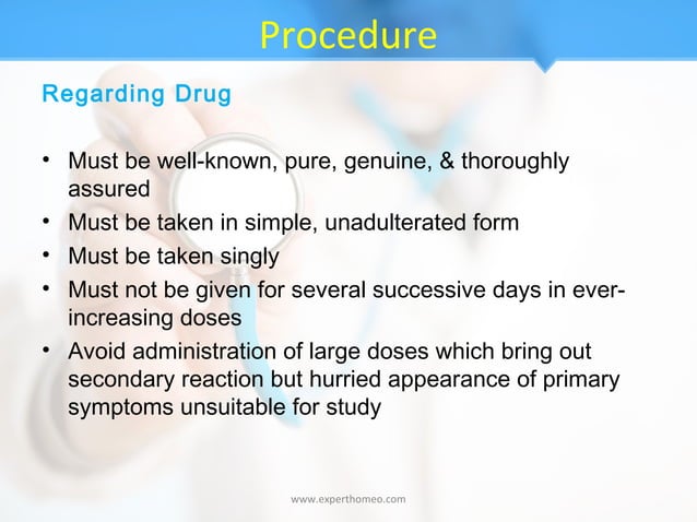 Homoeopathic Drug Proving | PPT