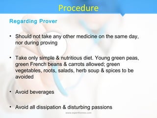 Homoeopathic Drug Proving | PPT