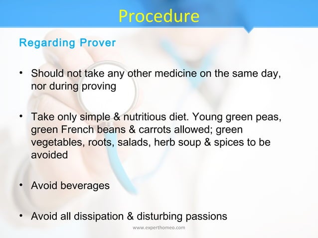 Homoeopathic Drug Proving | PPT