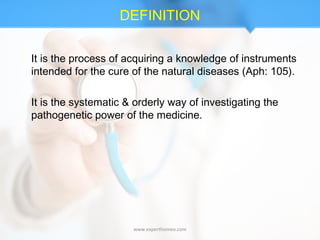 Homoeopathic Drug Proving | PPT