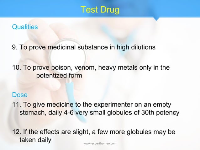 Homoeopathic Drug Proving | PPT
