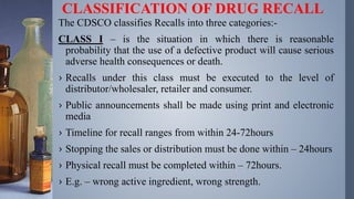 A Detailed Study on Pharmaceutical Drug Recall | PPTX
