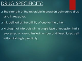 Drug receptor interaction | PPTX