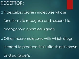 Drug receptor interaction | PPTX