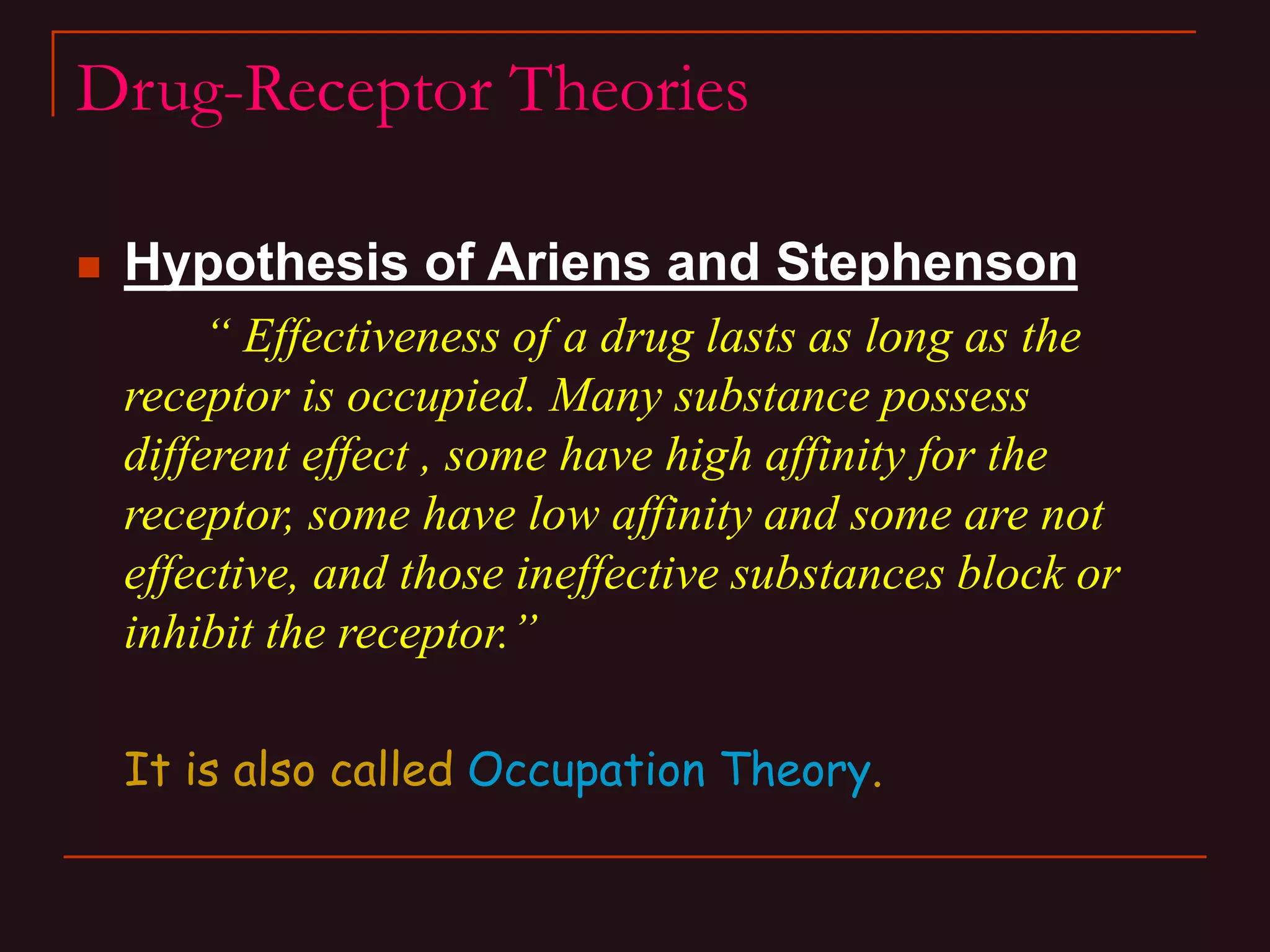 Drug - Receptor Interactions | PPT