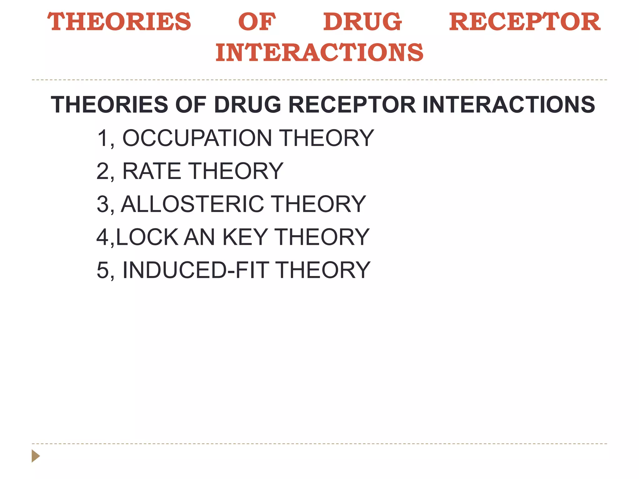 Drug receptor interaction theory and spare receptors.pptx | Chemistry ...