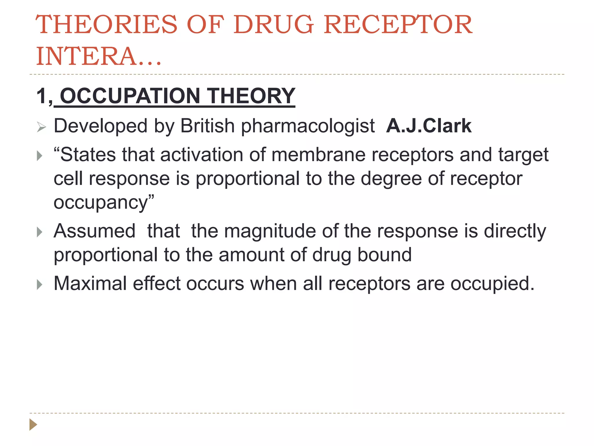 Drug receptor interaction theory and spare receptors.pptx