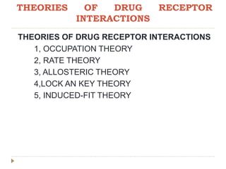Drug receptor interaction theory and spare receptors.pptx | Chemistry ...