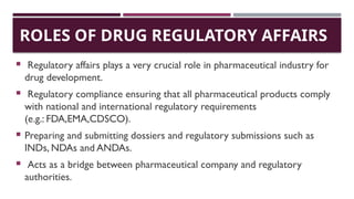DRUG REGULATORY AFFAIRS, Role and responsibilities_UPDATED.pptx