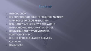 Drug regulatory agencies | PPTX