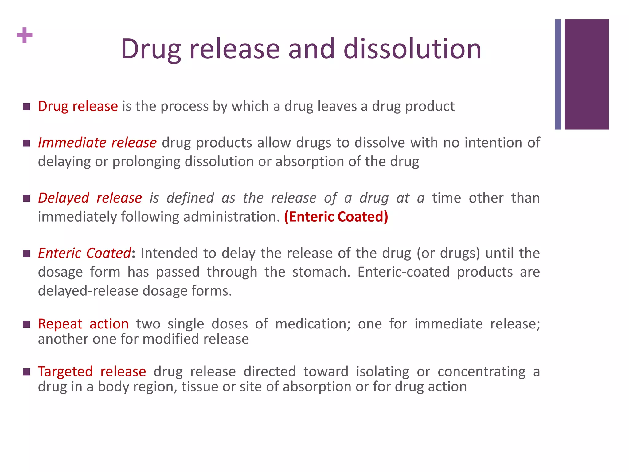 Drug release and dissolution | PPTX