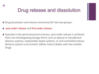 Drug release and dissolution | PPTX