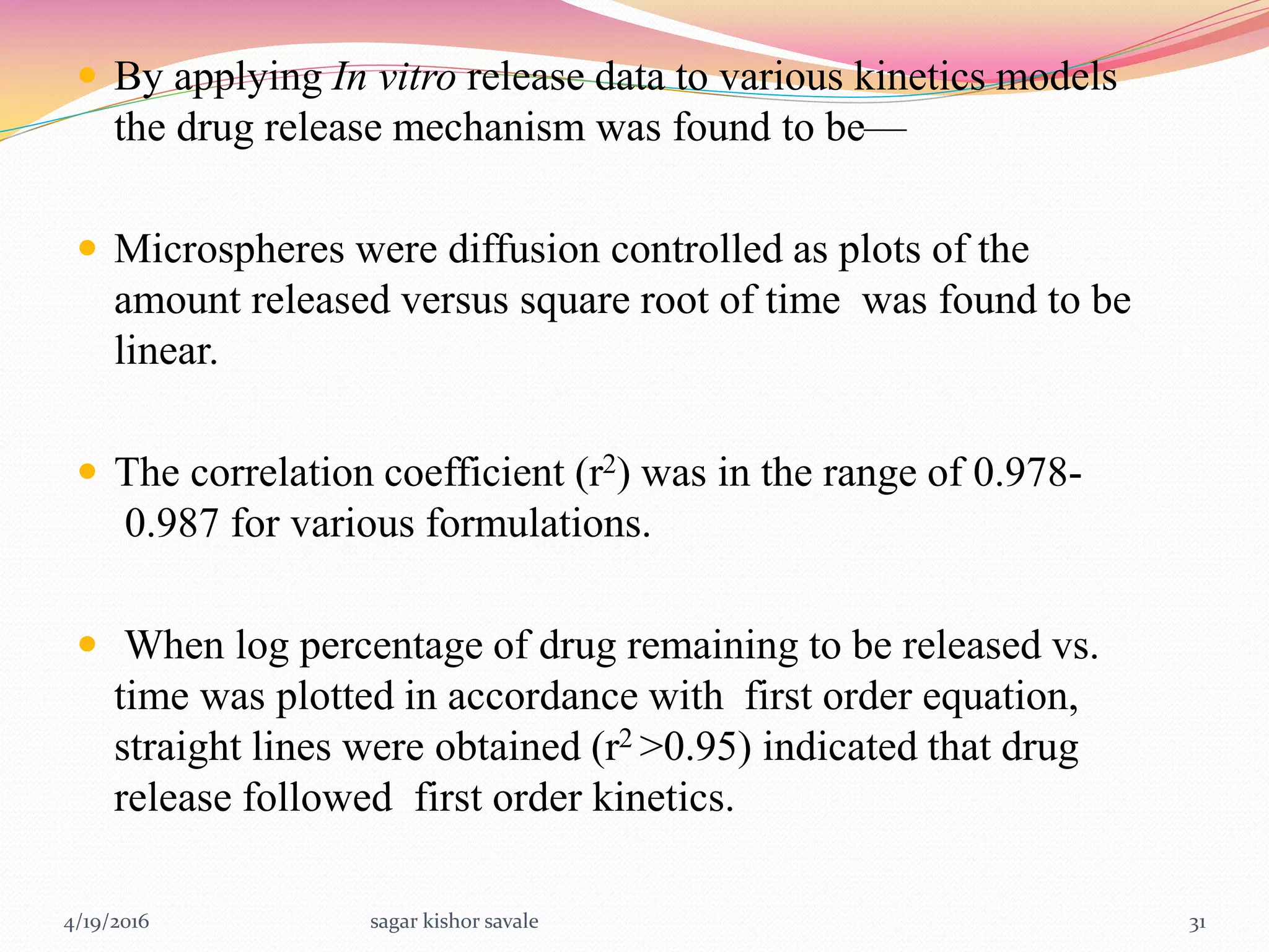 Drug release kinetics | PDF