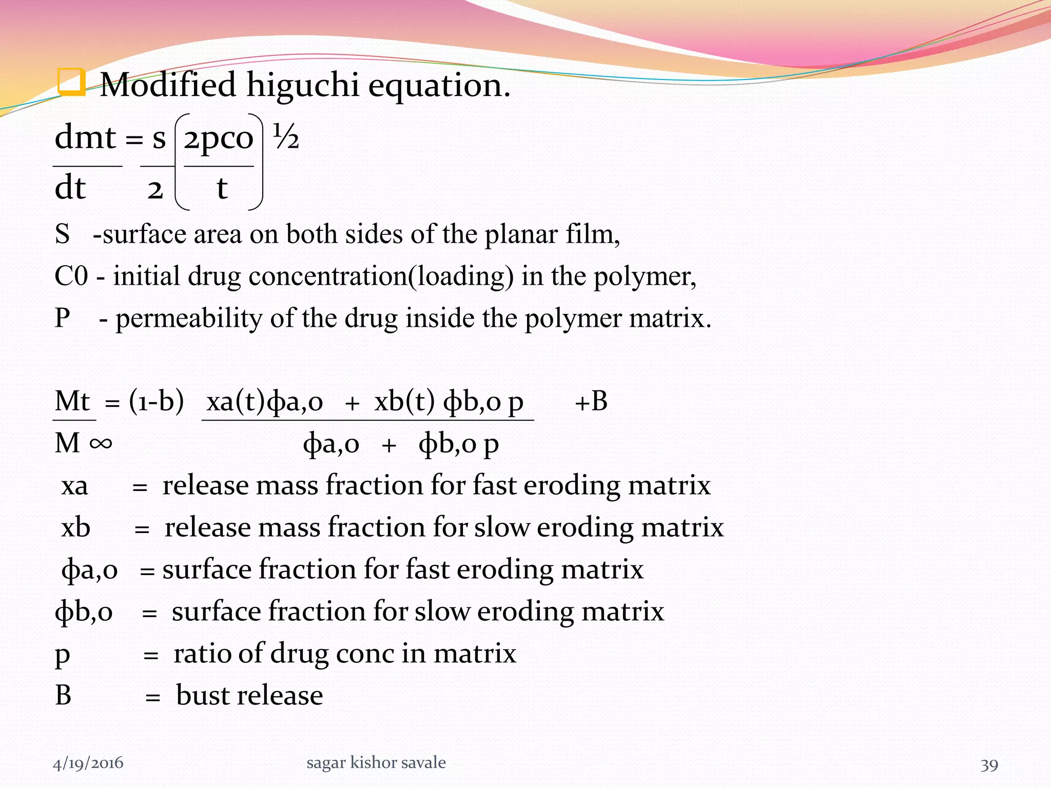 Drug release kinetics | PDF