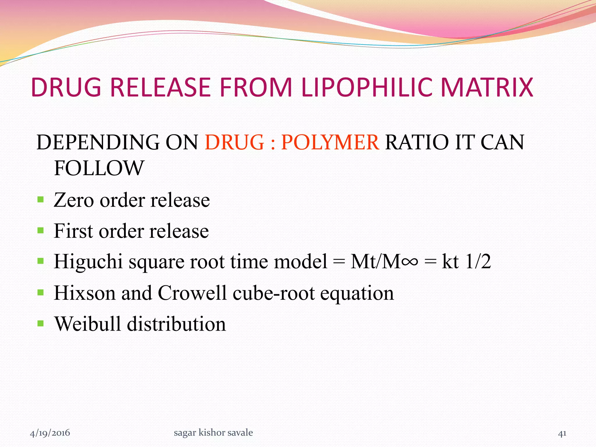 Drug release kinetics | PDF