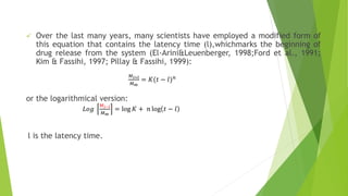 DRUG RELEASE KINETICS AND MATHEMATICAL MODELLING.pptx