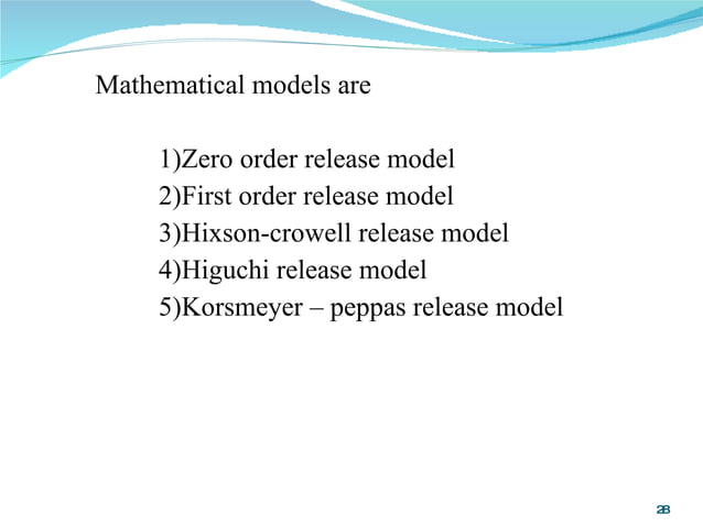 Drug Release Mechanism And Kinetics | PPT