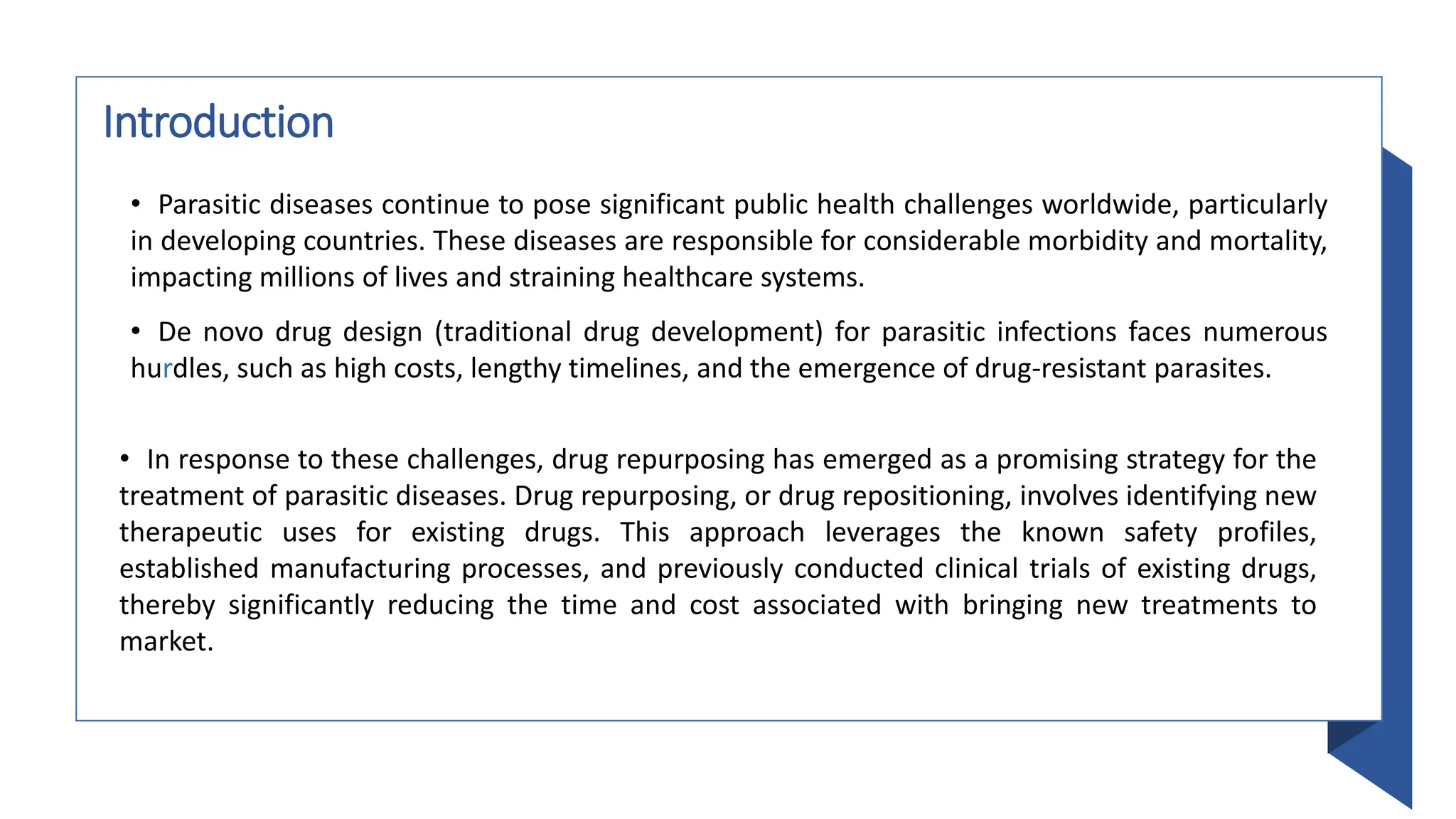 Drug Repurposing for Parasitic Diseases.pptx | Infectious Diseases ...