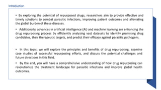 Drug Repurposing for Parasitic Diseases.pptx | Infectious Diseases ...