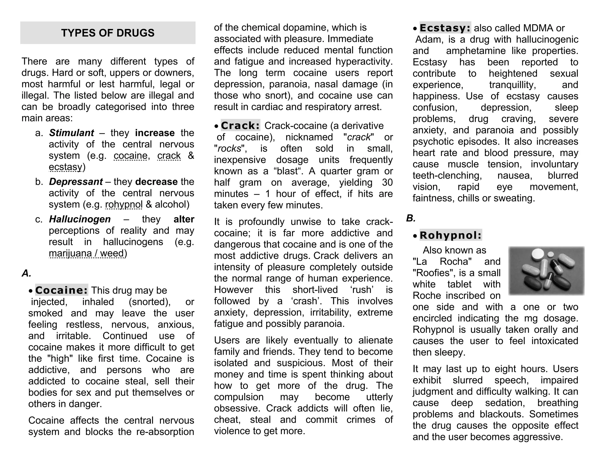 Categories Of Drugs