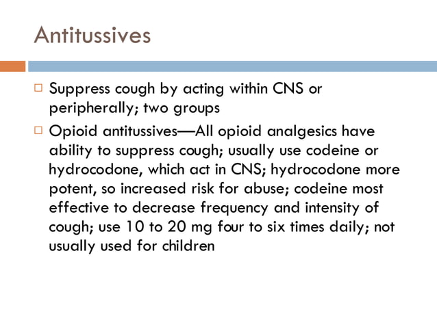 Drugs for Allergic Rhinitis Cough and Colds | PPT | Allergies ...