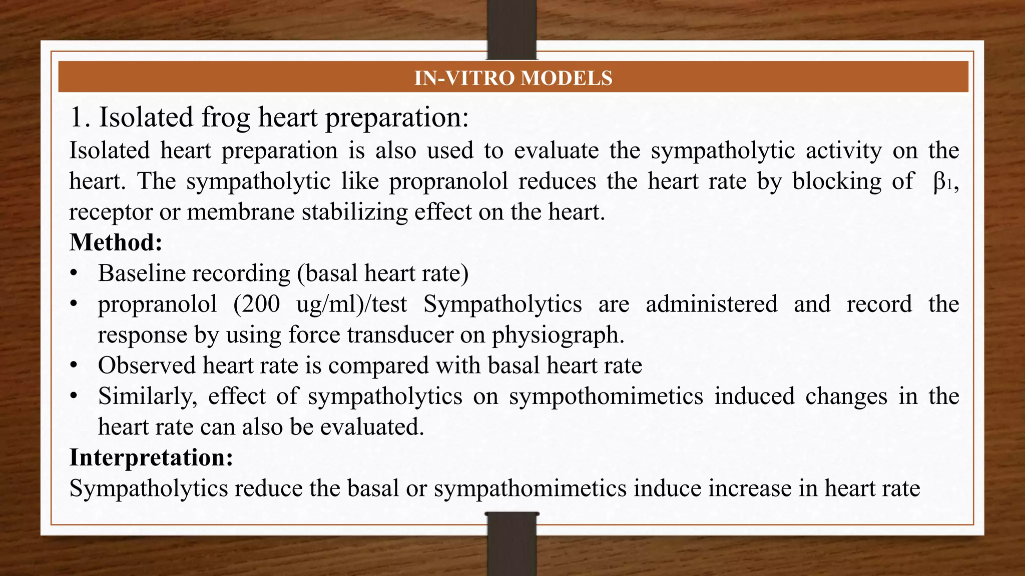 Pre clinical screening models for drugs acting on Autonomic nervous ...