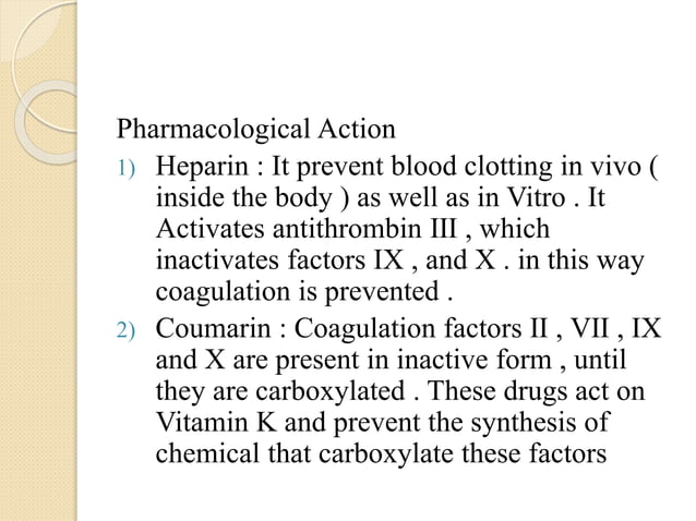 Drugs Acting on blood and Blood forming Organs.pptx | Blood Disorders ...