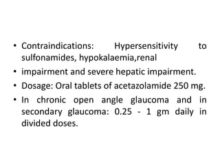 Drugs acting on eyes; treatment of galucoma.pptx