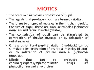 Drugs acting on eyes; treatment of galucoma.pptx